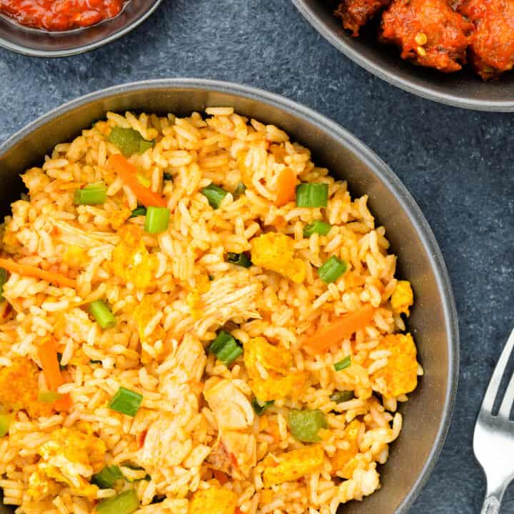 Easy Chicken Fried Rice (Using Rotisserie Chicken) | Meal Prep Recipe